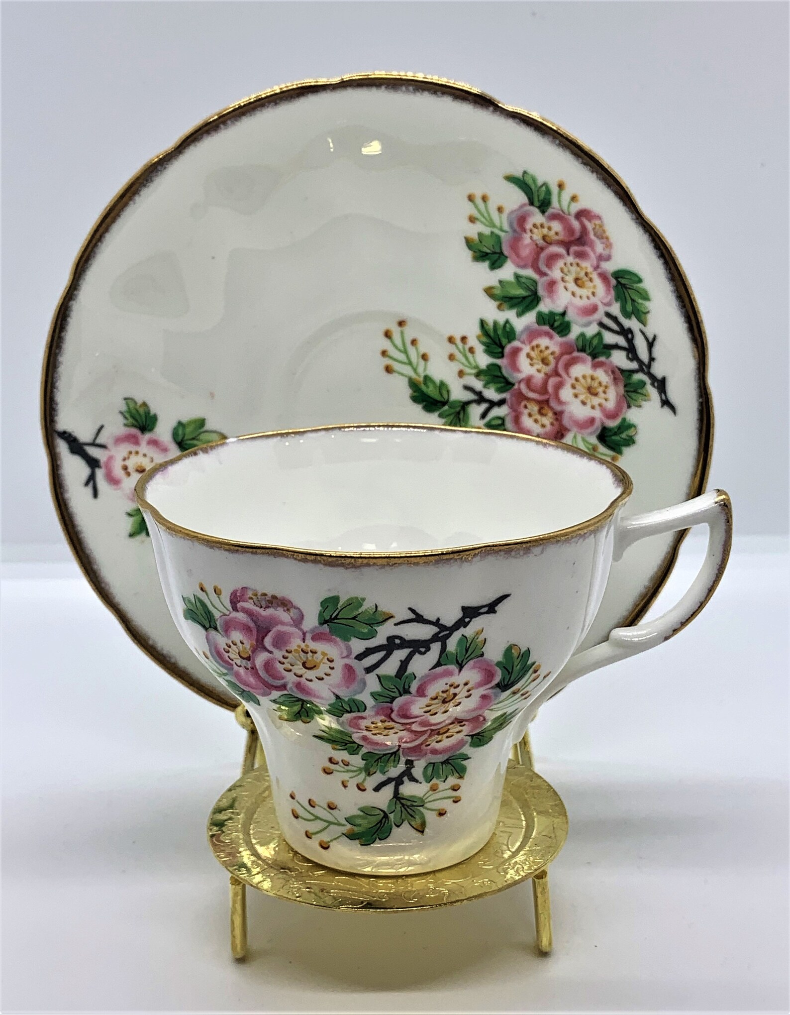 Vintage Jason Bone China England Tea Cup and Saucer Pink - Etsy