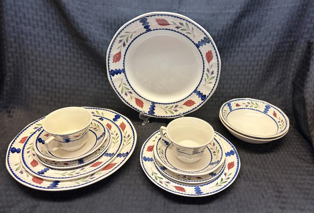 Adams Lancaster England Ironstone 6-piece Place Settings Lot of 2 12 ...