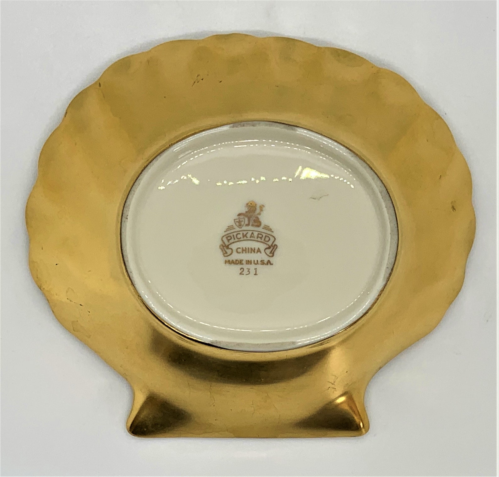 Pickard China 231 Gold Encrusted Shell Nut Candy Dish Rose & | Etsy