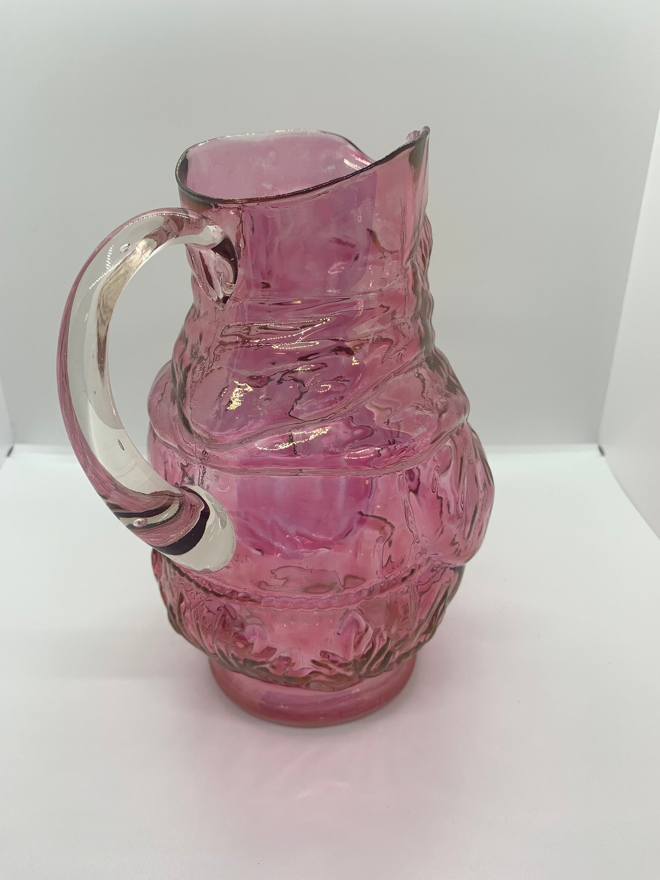 Vintage Cranberry Flash Glass Kanawha Toby Friar Tuck Pitcher - Etsy