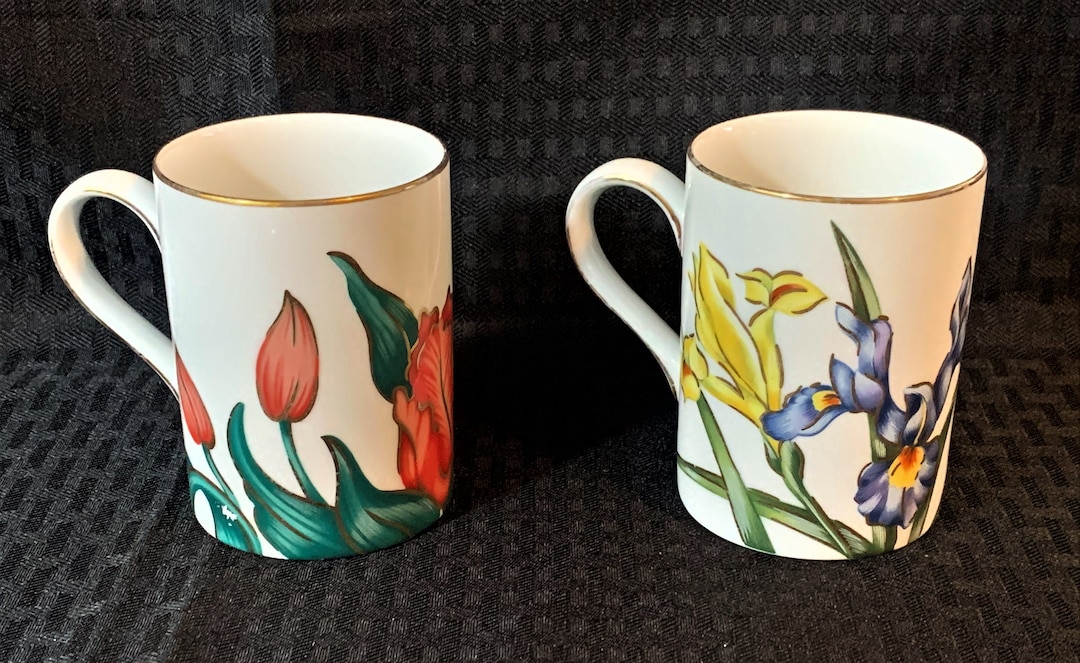 Fitz and Floyd Mugs Cups Tulipe Rouge and Iris Deux - Etsy