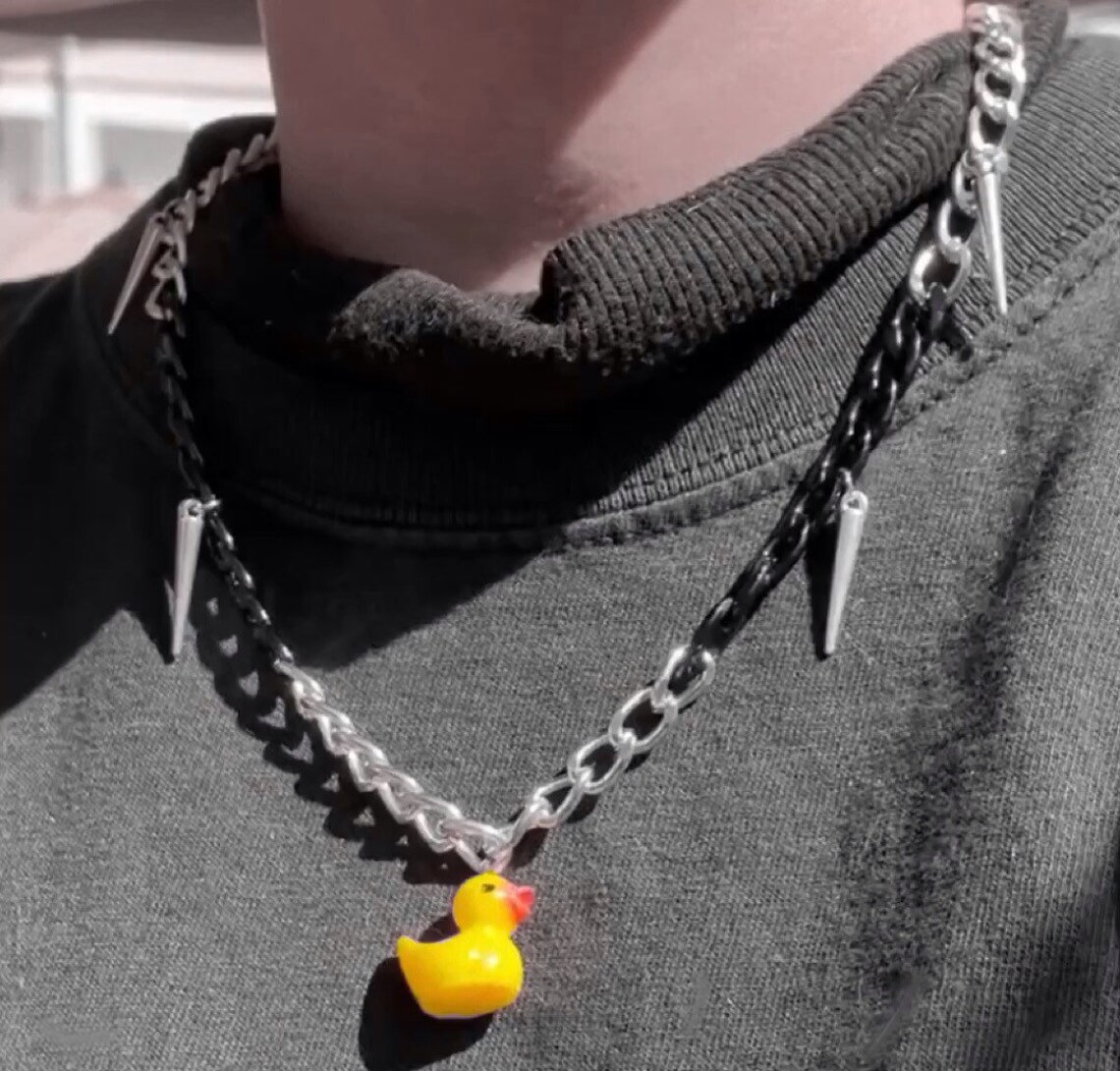 Multi color duck chain necklace 19 inches | Etsy