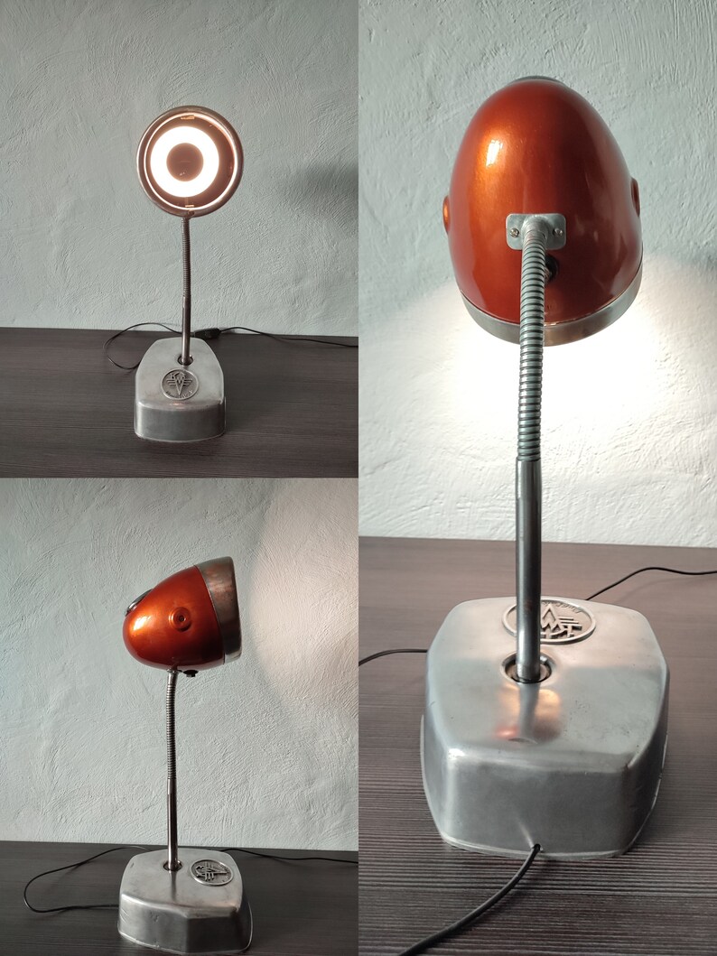 Table Lamp Made of Headlights and Spare Parts From a Soviet Motorcycle ...
