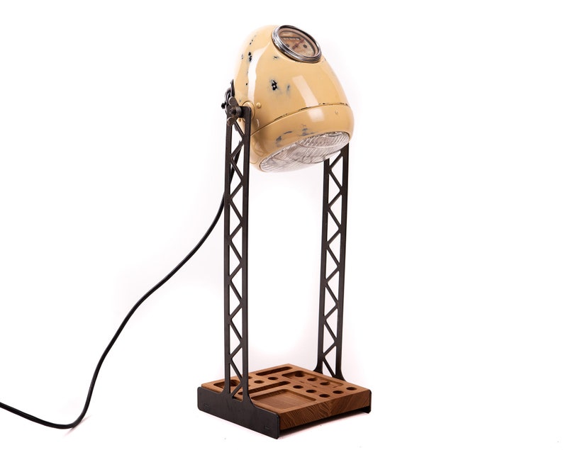Rare Lamp With Original Motorcycle Headlight and Speedometer, Desk Lamp ...