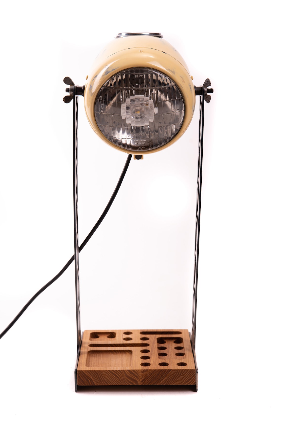 Rare Lamp With Original Motorcycle Headlight and Speedometer, Desk Lamp ...