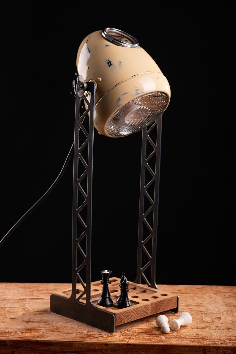 Rare Lamp With Original Motorcycle Headlight and Speedometer, Desk Lamp ...