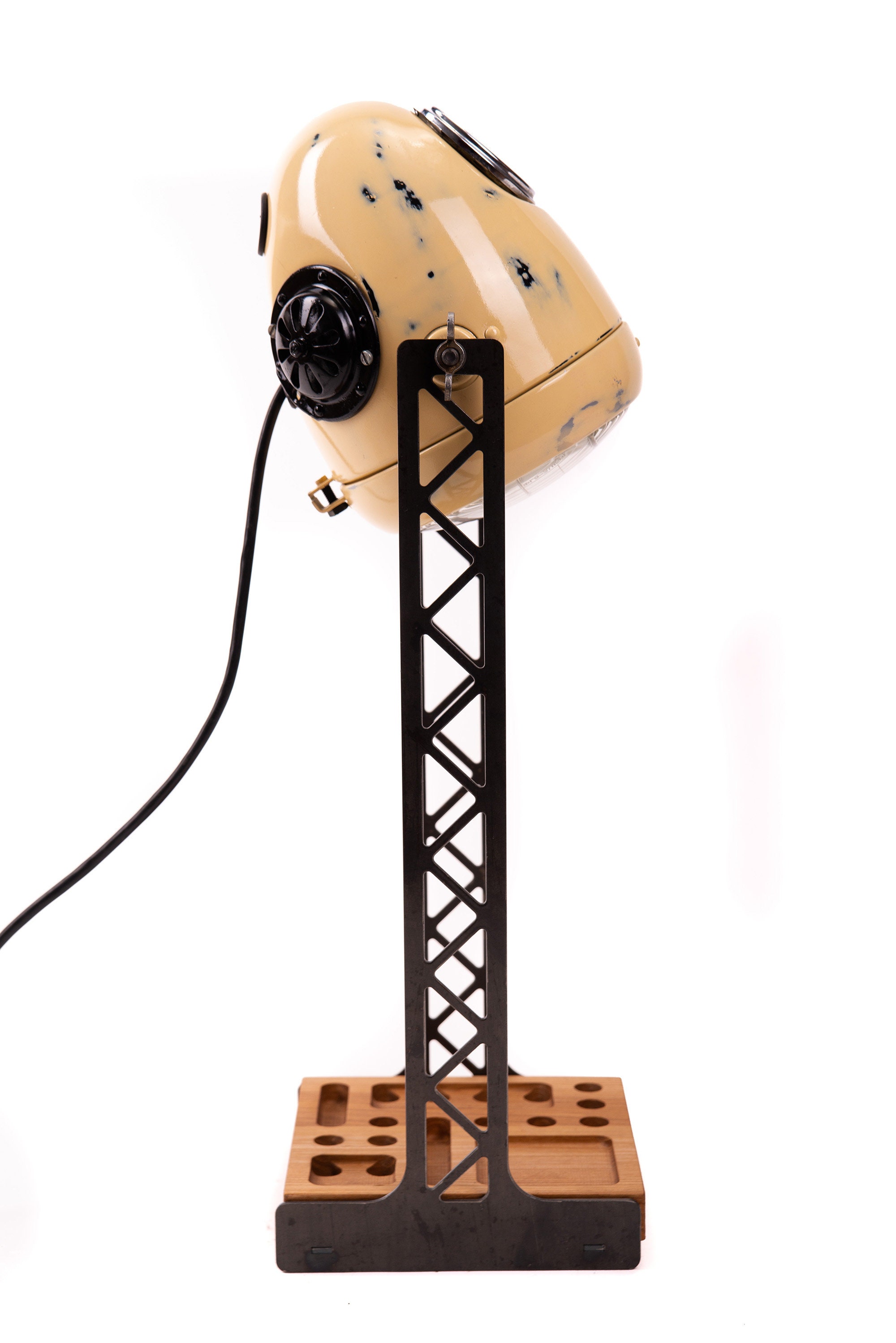 Rare Lamp With Original Motorcycle Headlight and Speedometer, Desk Lamp ...