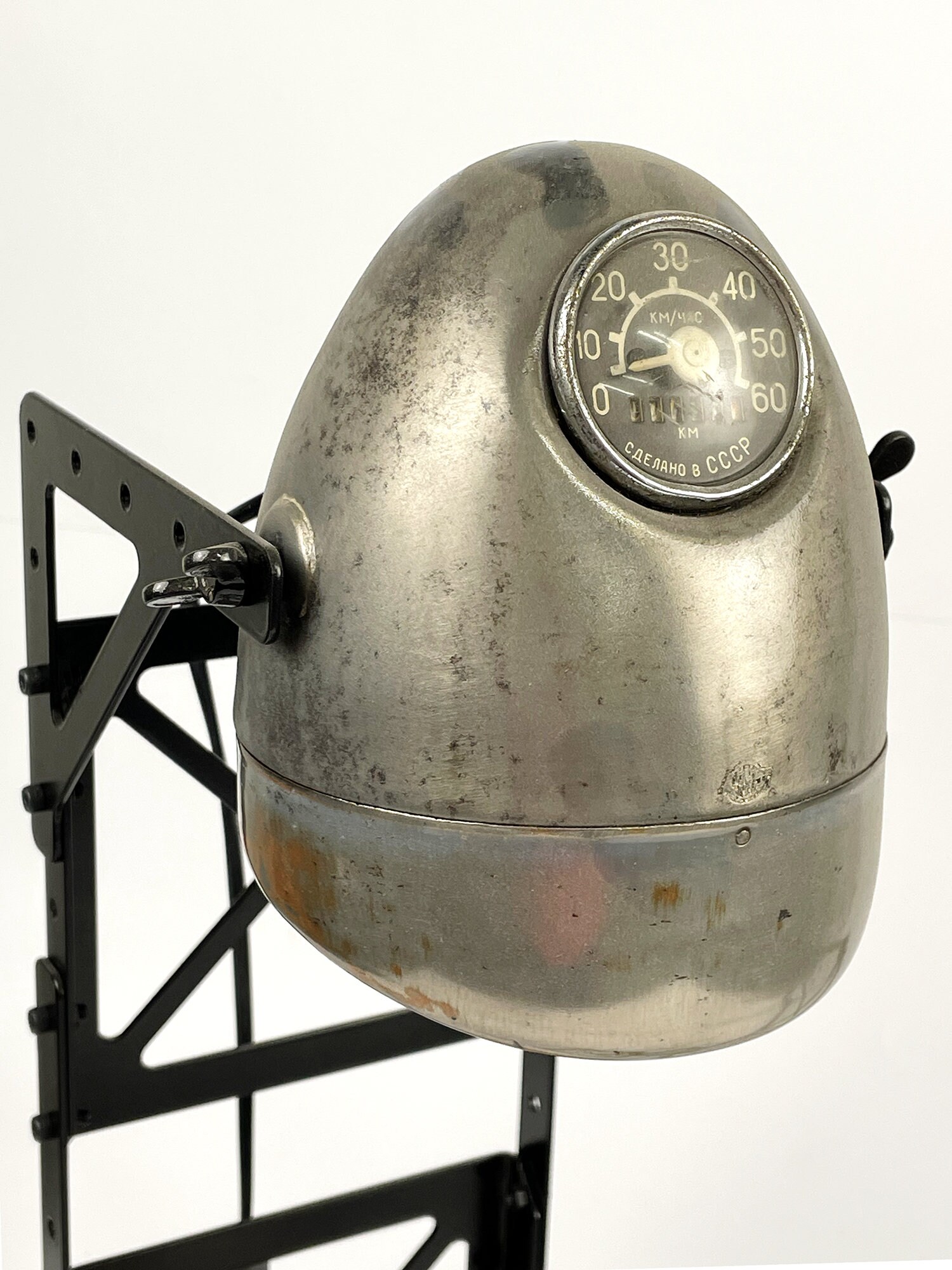 Table Lamp With an Original Headlight From an Old Soviet Moped on a ...