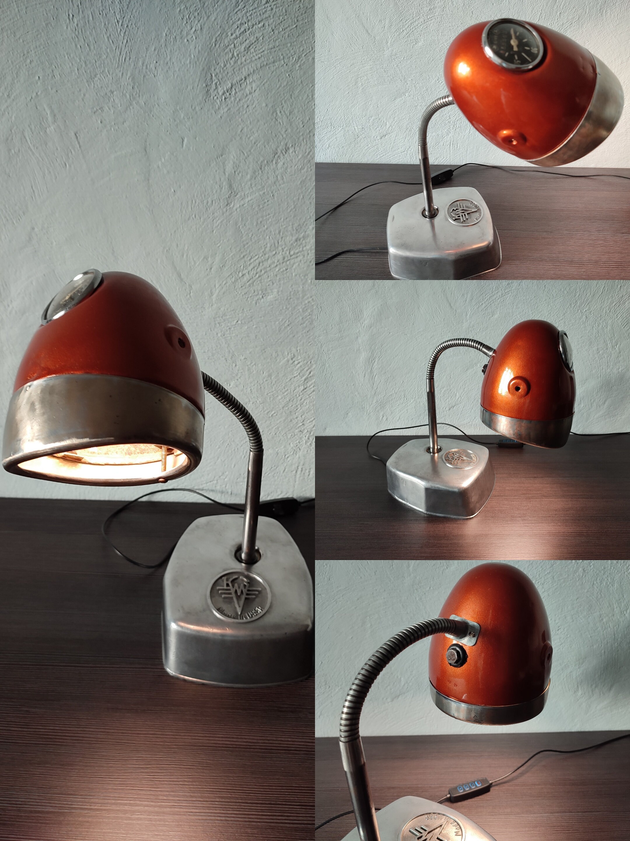 Table Lamp Made of Headlights and Spare Parts From a Soviet Motorcycle ...