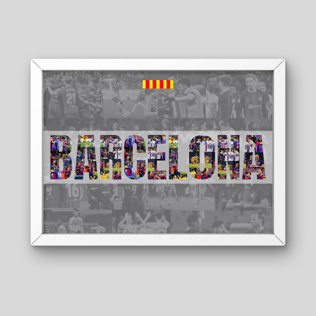 Barcelona FC Name Print Wallart, Printable Gift, 3 Design in 1 Package ...