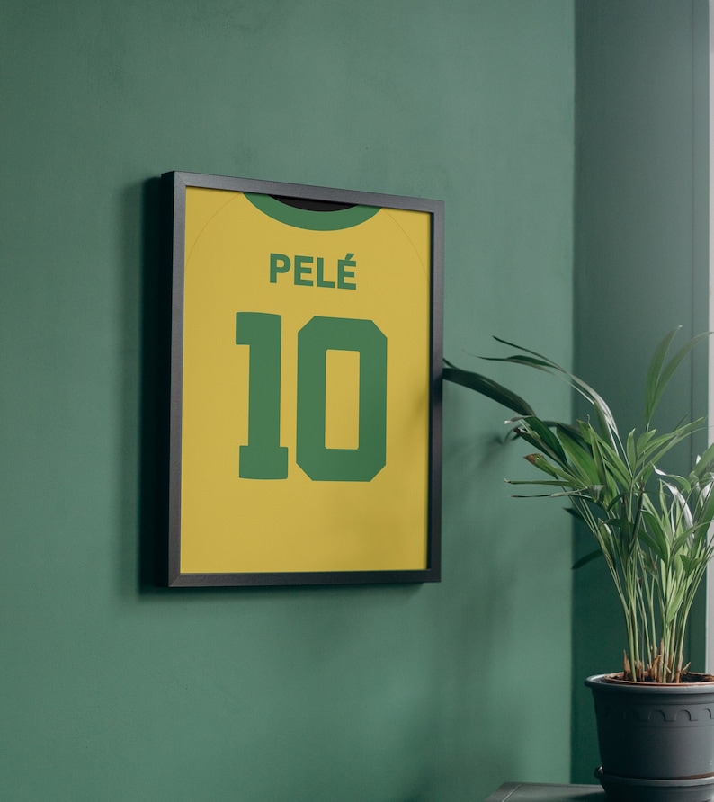 Classic Football Poster, Brazil Retro Shirt, Vintage Kits, Pele World ...