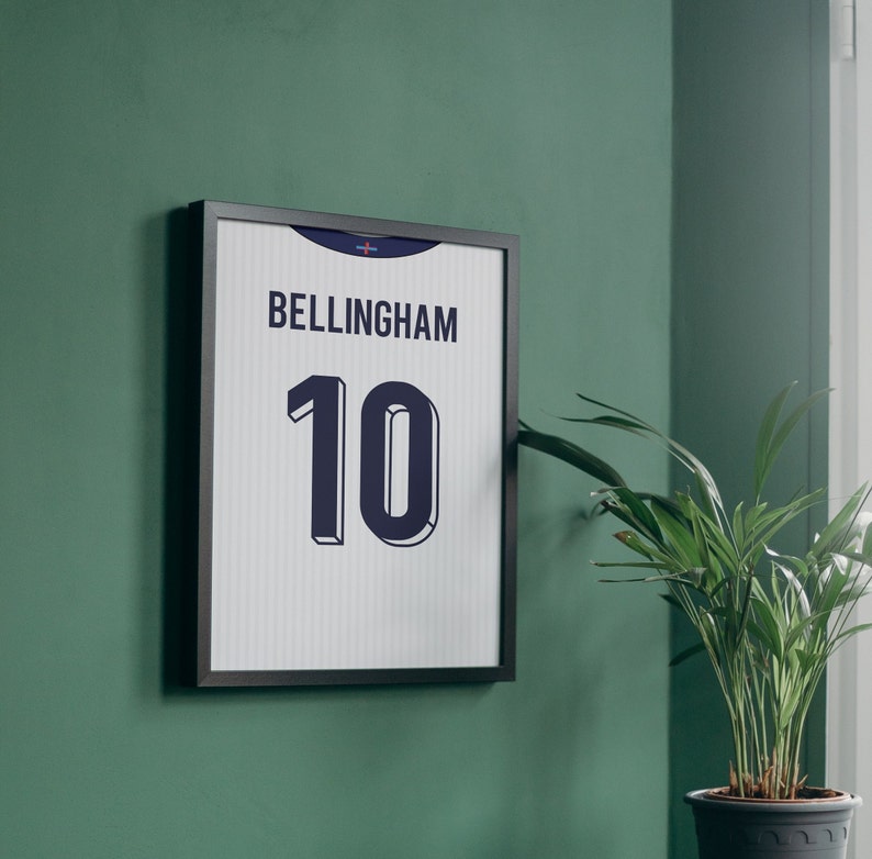 Vector Illustration Jersey Back Poster, Bellingham 10 England, Retro ...
