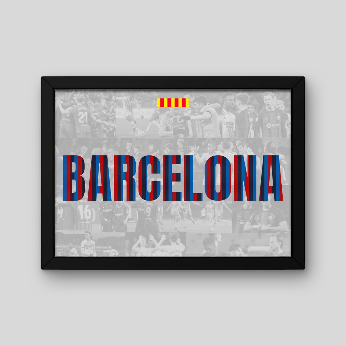 Barcelona FC Name Print Wallart, Printable Gift, 3 Design in 1 Package ...