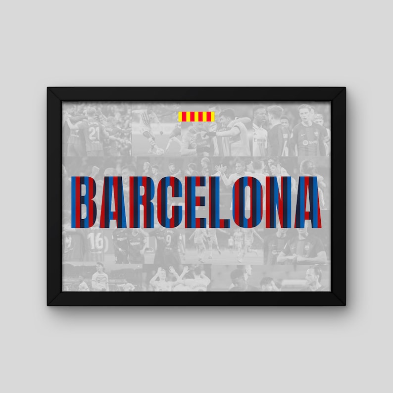 Barcelona FC Name Print Wallart, Printable Gift, 3 Design in 1 Package ...