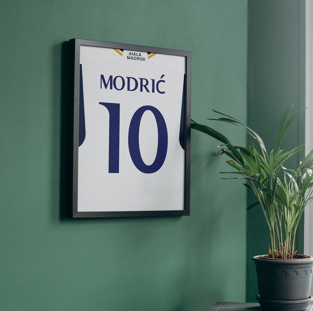 Vector Illustration Jersey Back Poster, Modric 10, Madrid Retro Shirt ...