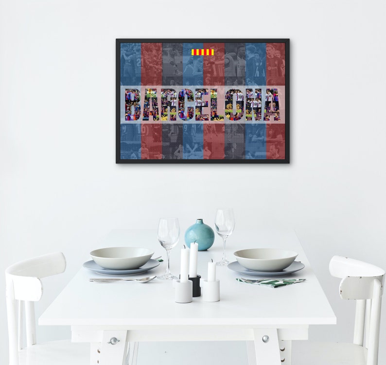 Barcelona FC Name Print Wallart, Printable Gift, 3 Design in 1 Package ...