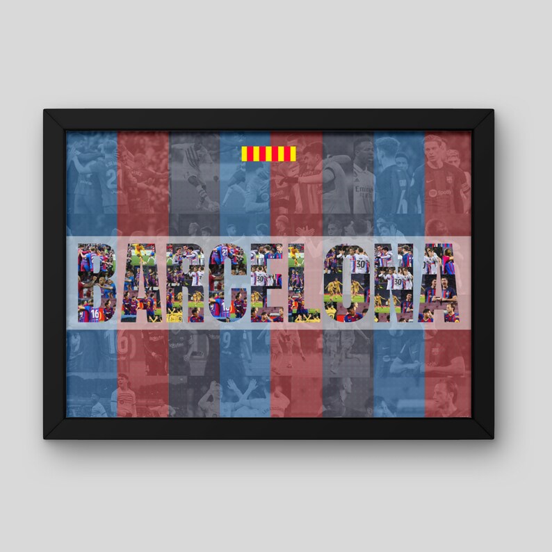 Barcelona FC Name Print Wallart, Printable Gift, 3 Design in 1 Package ...