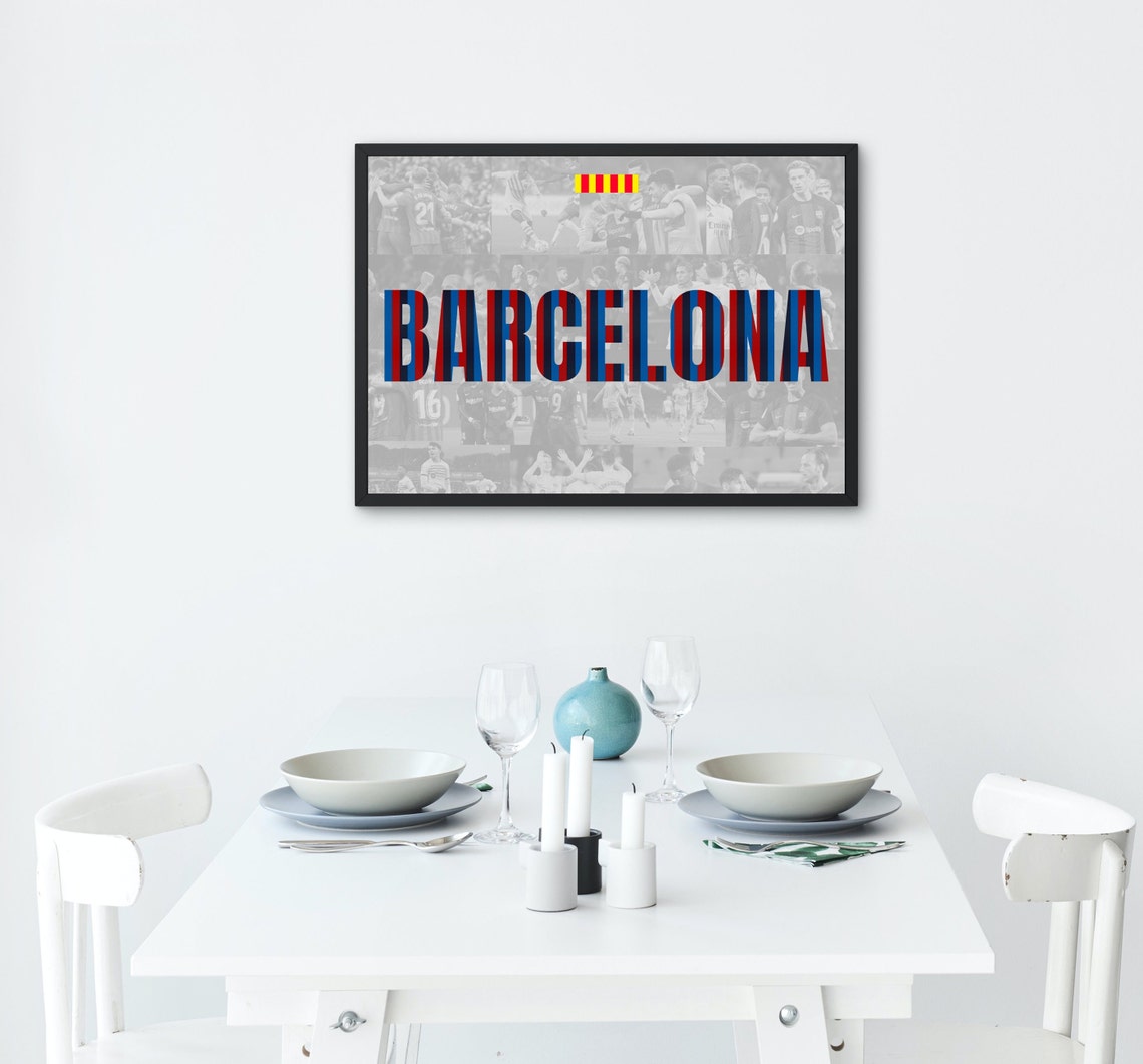 Barcelona FC Name Print Wallart, Printable Gift, 3 Design in 1 Package ...