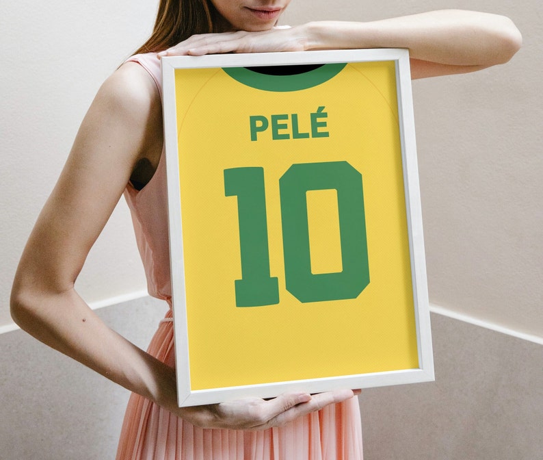 Classic Football Poster, Brazil Retro Shirt, Vintage Kits, Pele World ...