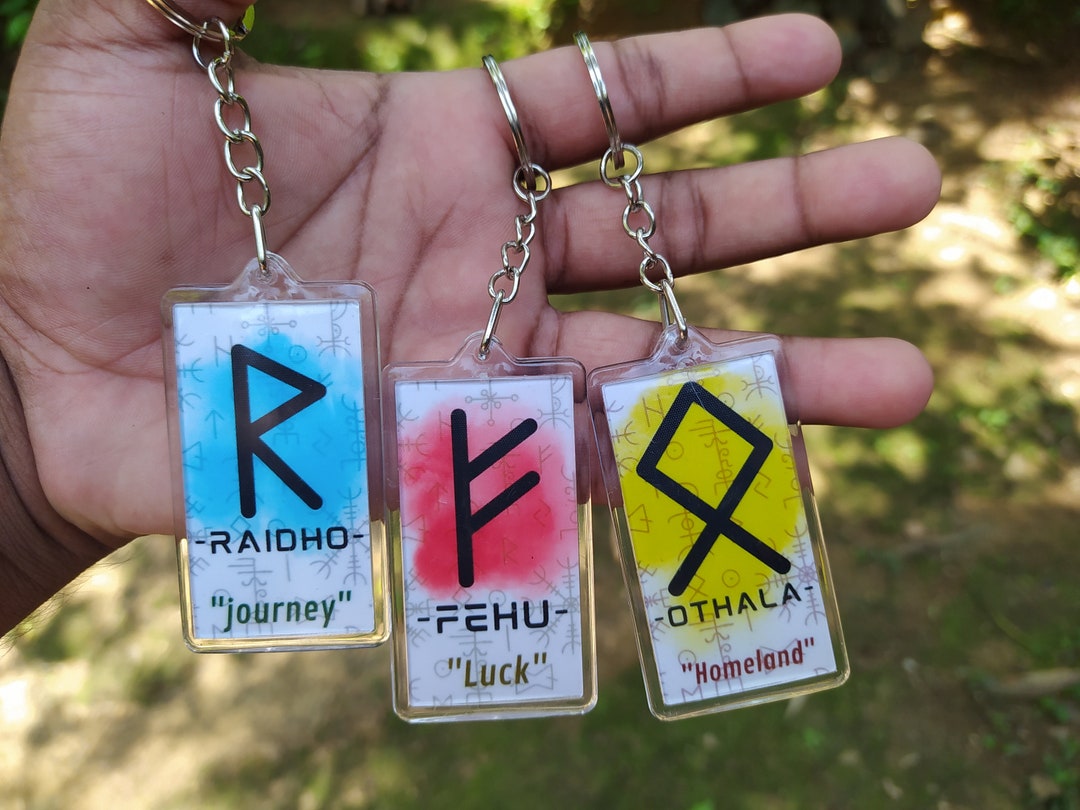 Viking Runes Keyring to Bring You Good Luck and Safe Travels Elder ...