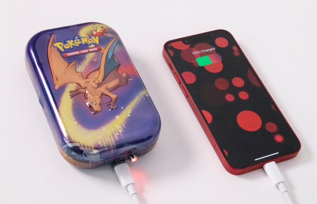 9300mah Charizard Tin Power Bank | Power Bank, Phone Charger, Gifts for ...