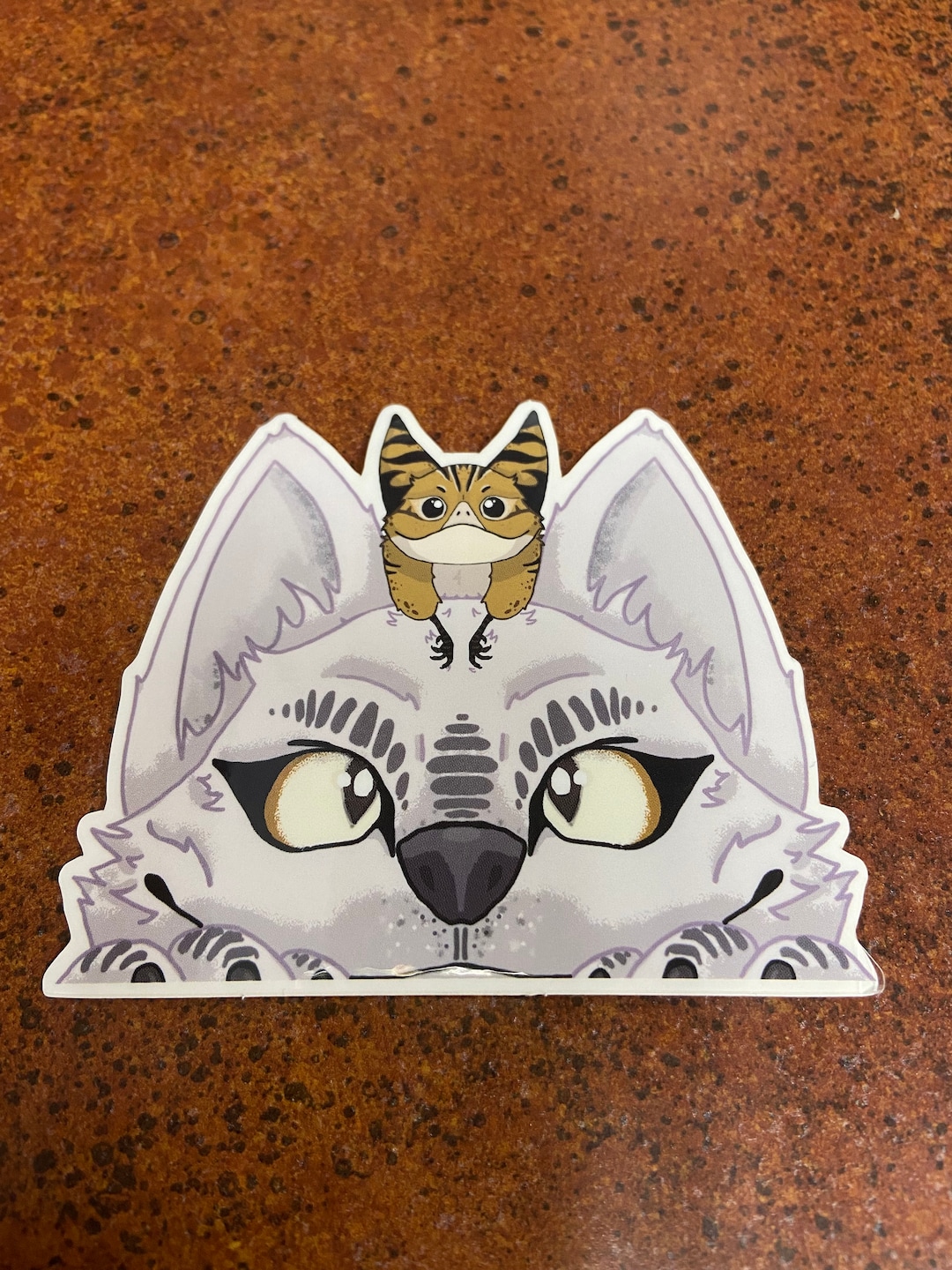 Loth Wolf With Loth Cat Peeker Sticker - Etsy