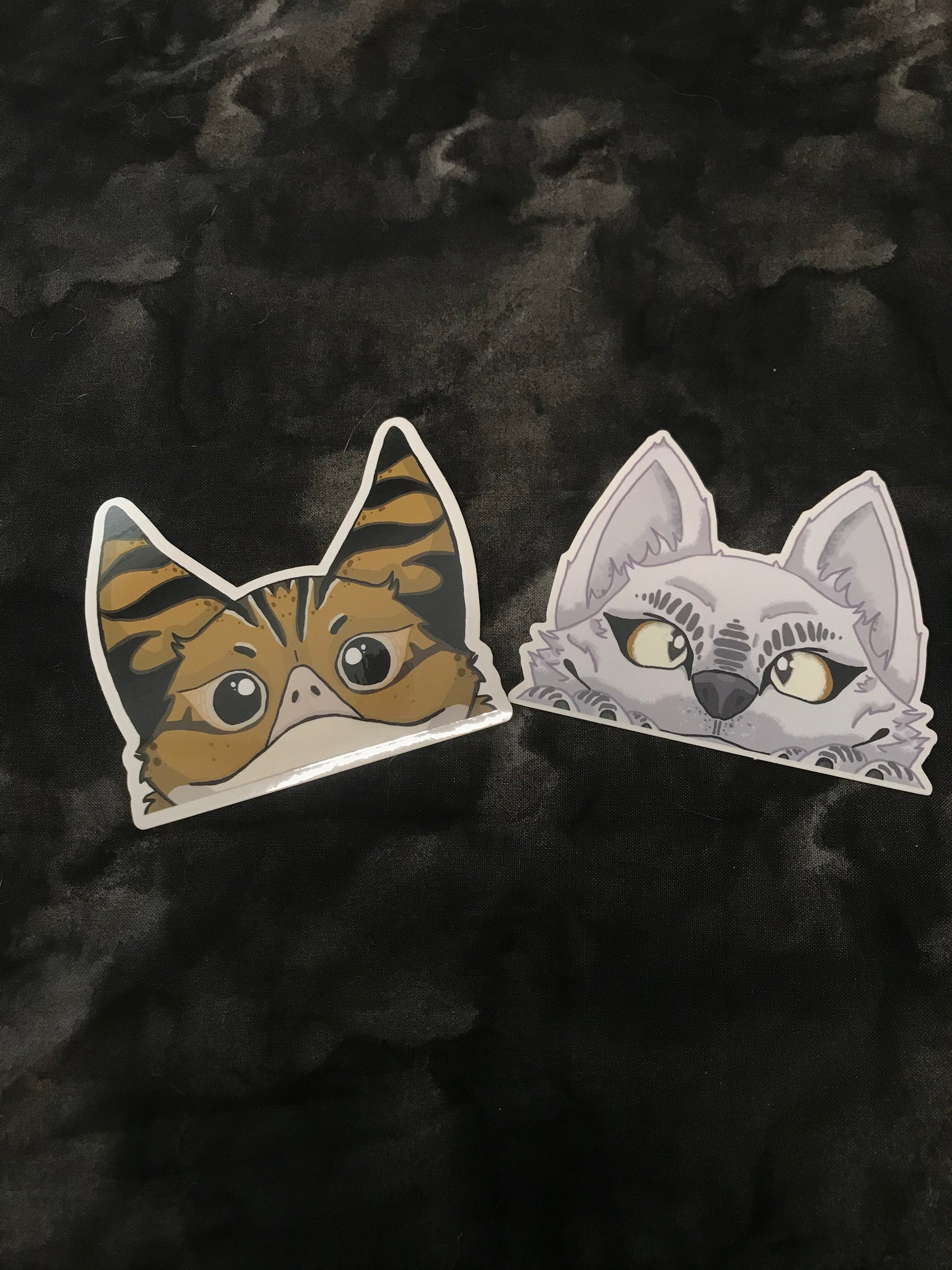 Loth Cat and Loth Wolf Peeker Stickers | Etsy