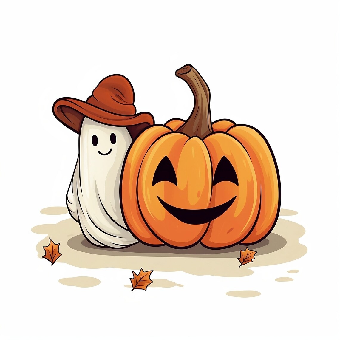 Cute Ghost and Pumpkin, Fall Wall Art Collection, Halloween, Girls ...