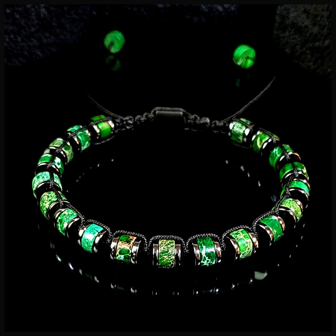 High Grade Green Turquoise Macrame Bracelet Withhematite Stone, Gift ...