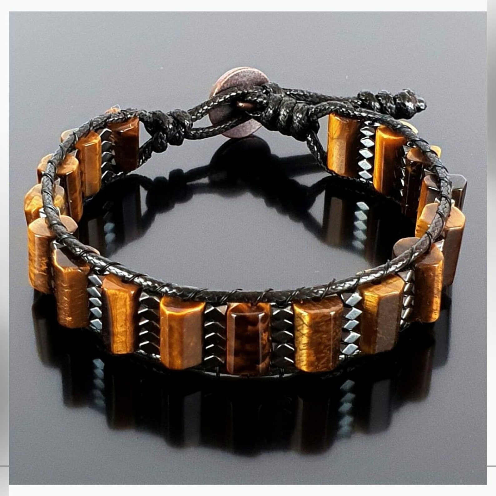 Natural Tiger's Eye Wrist Jewelry Mascular Bracelet High - Etsy