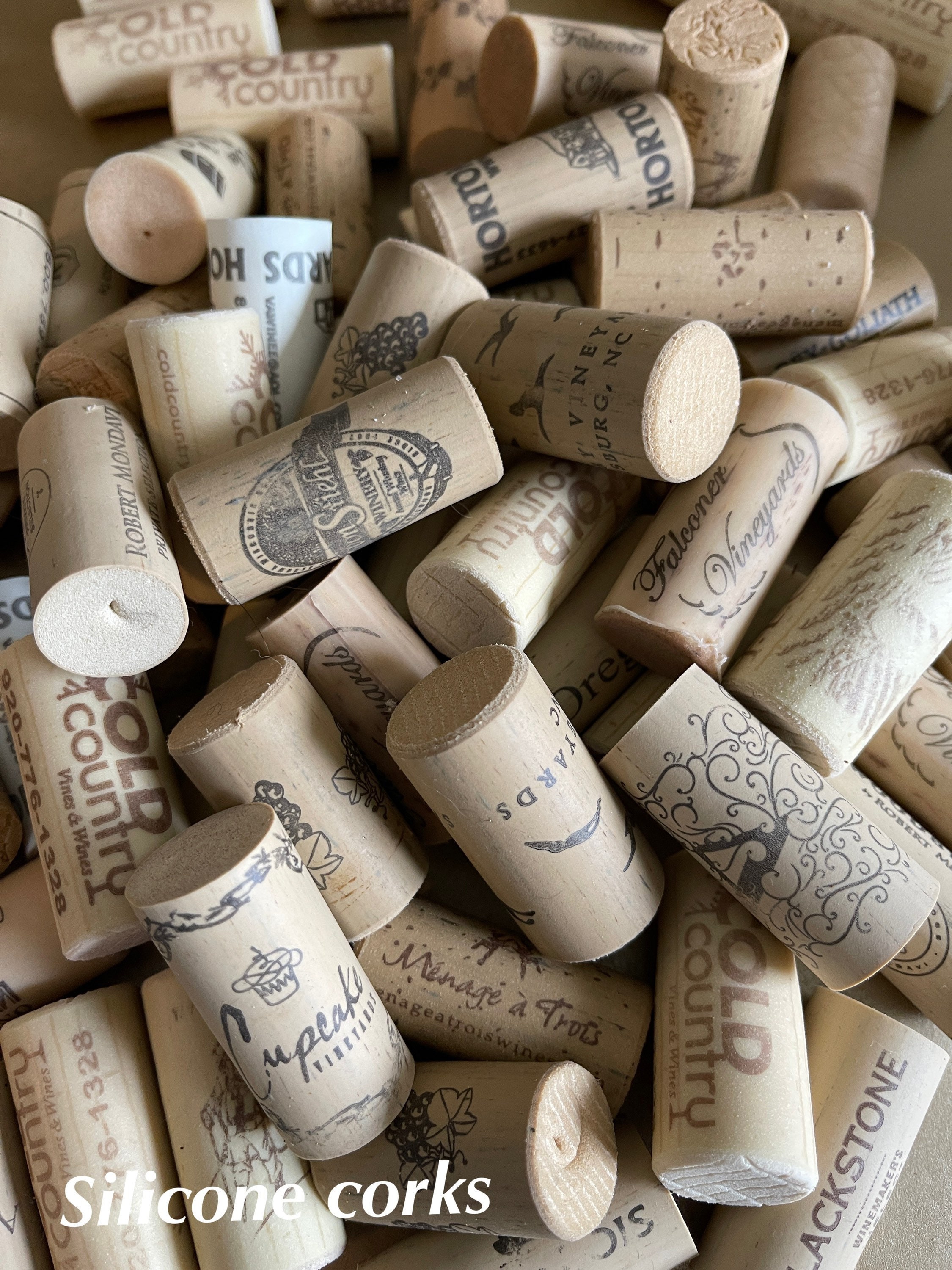 Wine Corks, Assorted Red and White Wine Corks, Natural or Silicone ...