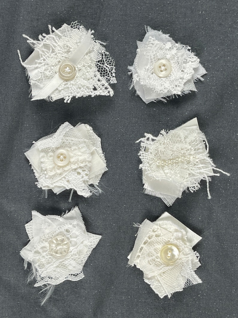 Hand Stitched Lace Cluster Embellishment: Junk Journal, Scrapbook ...