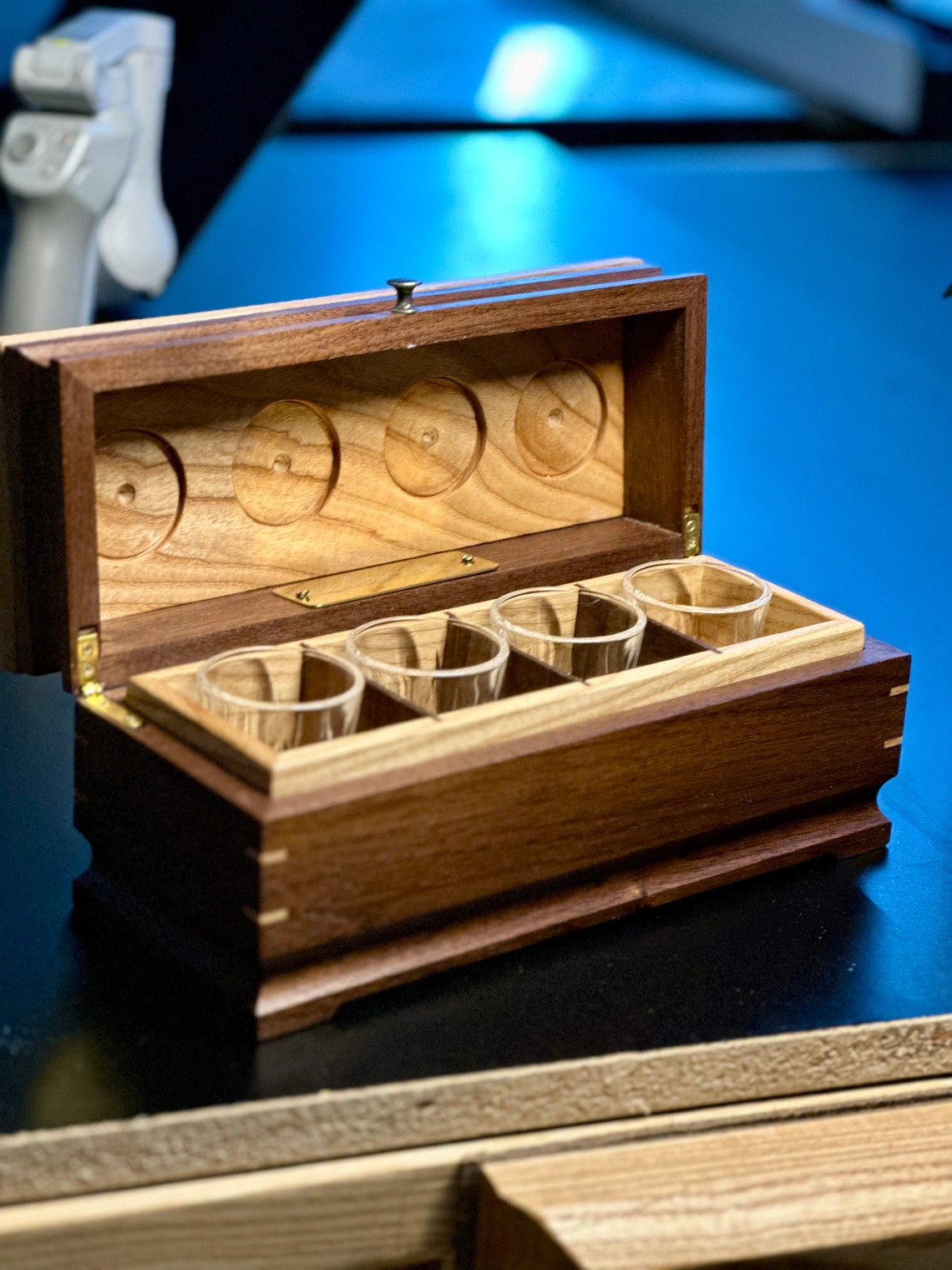 Celebratory Shot Glass Set Holder With Magnetic Flight Board (handmade ...