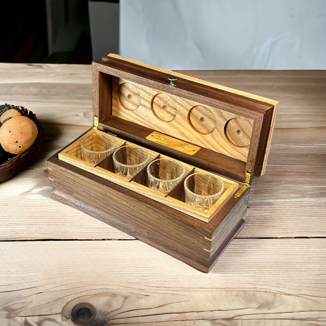 Celebratory Shot Glass Set Holder With Magnetic Flight Board (handmade ...