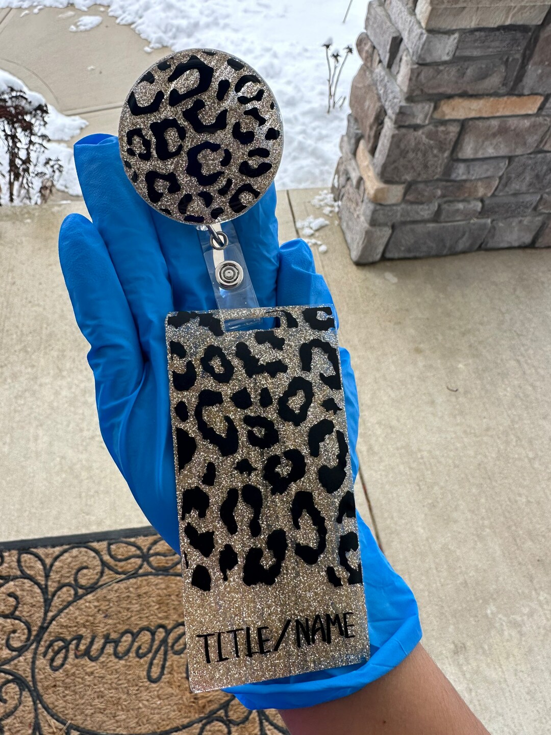 Leopard Badge Buddy, Leopard ID Holder, Medical Badge Reel, Nurse Badge ...