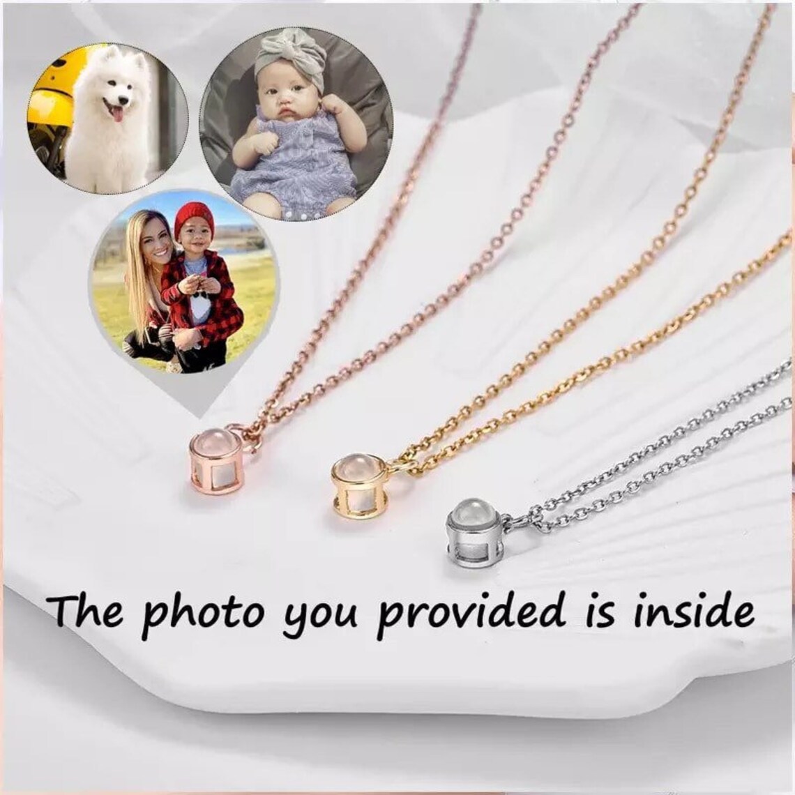 Projection Photo Necklace,custom Photo Necklace,memorial Jewelry ...