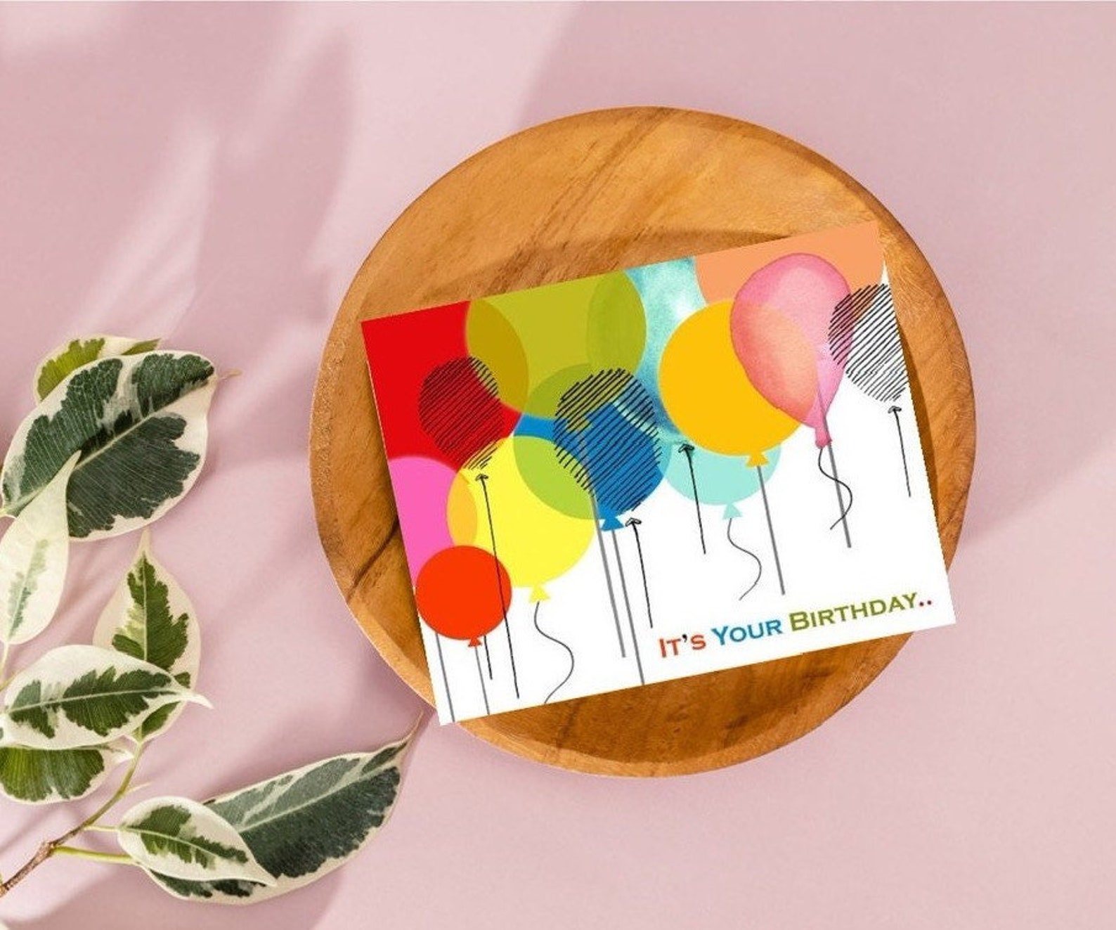 Balloon Birthday Card Printable,digital Birthday Card,birthday Cards ...