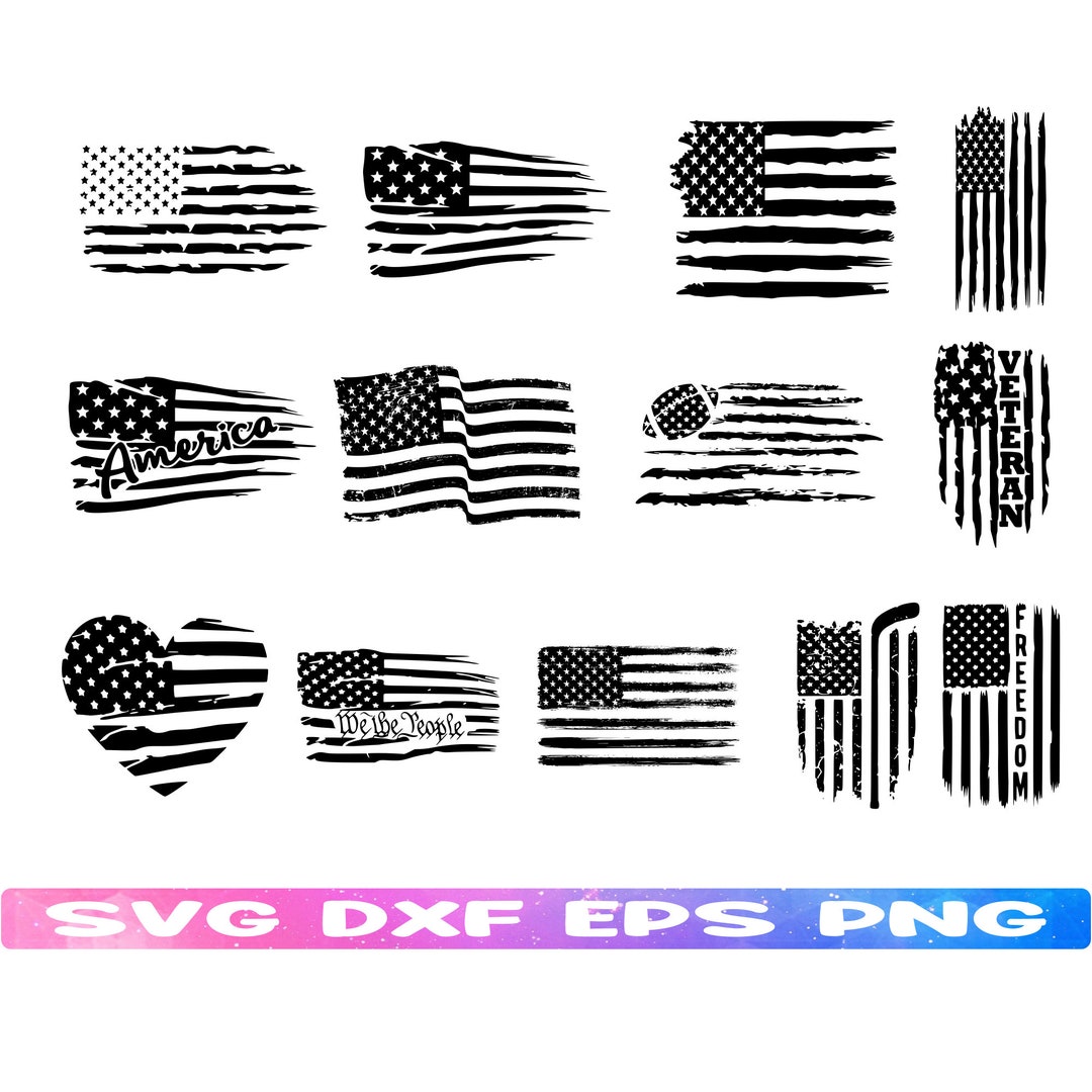 Distressed Flag Svg, Distressed USA Flag Svg, American Flag Svg, 4th of ...