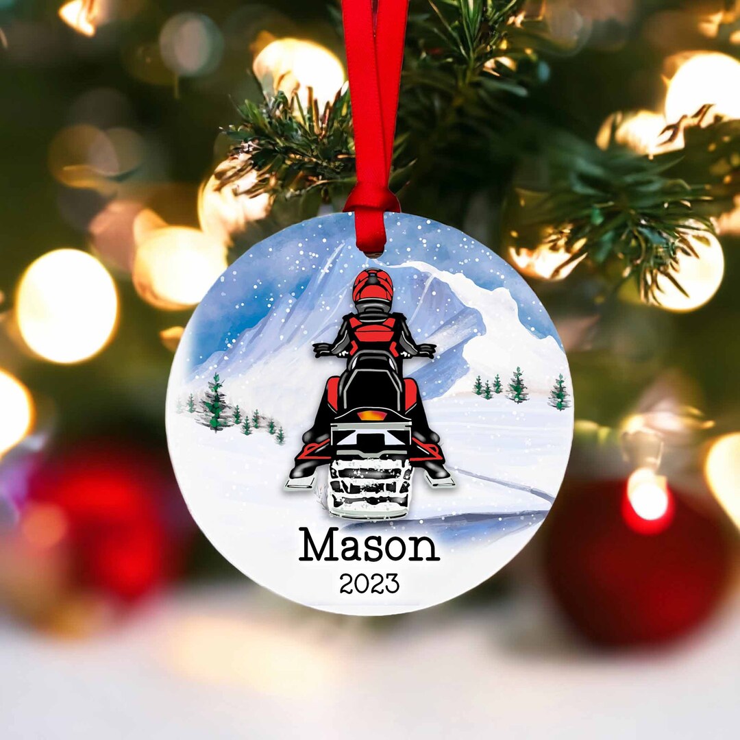 Personalized Snowmobile Couples Christmas Ornament, 2022 Custom ...