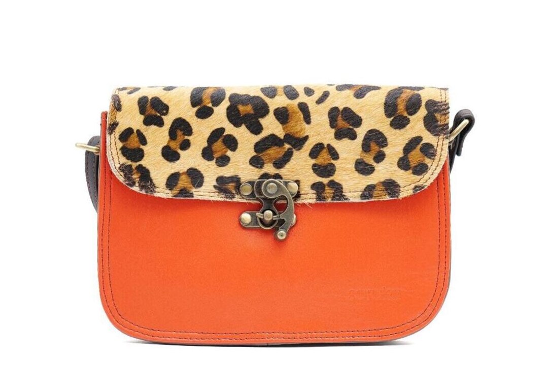 Colorful Leather Bag · Medium Crossbody Bag Handmade · Recycled Leather ...
