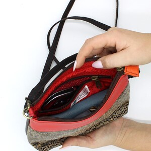 Colourful Mini Leather Bag Recycled Leather Purse Handmade Woman Bag ...