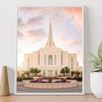 Boise Idaho Temple Print "golden Beams" by H. Walker, Canvas, Framed ...