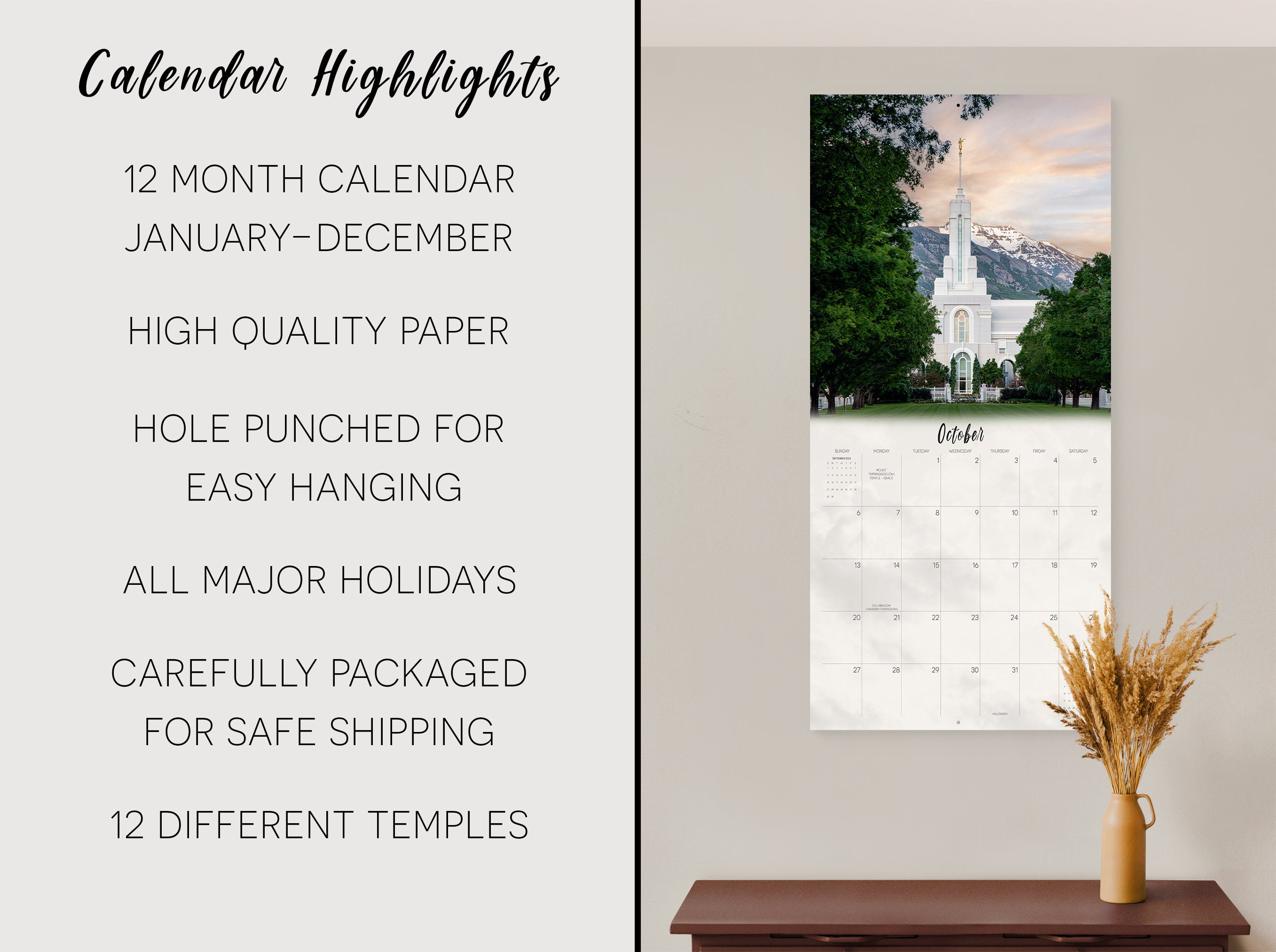 2024 Temple Calendar House of Peace the Church of Jesus Christ of ...