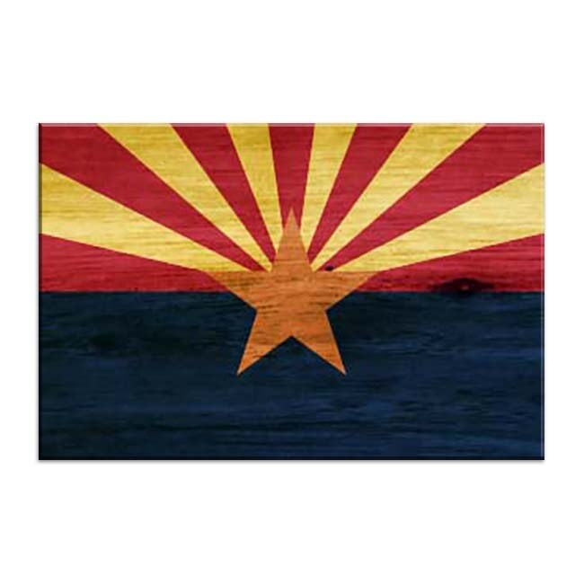 Rustic Arizona Canvas Flag Art Print - Etsy