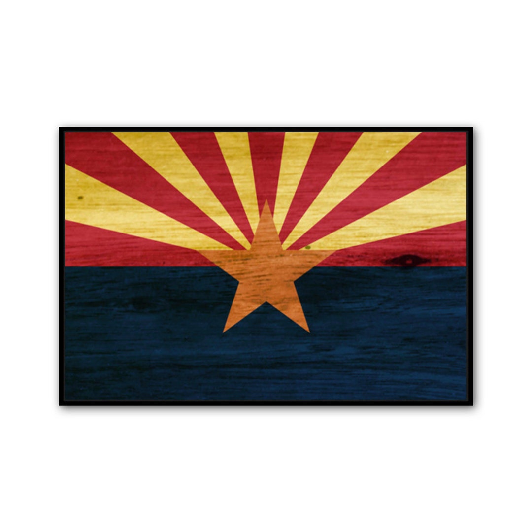 Rustic Arizona Canvas Flag Art Print - Etsy