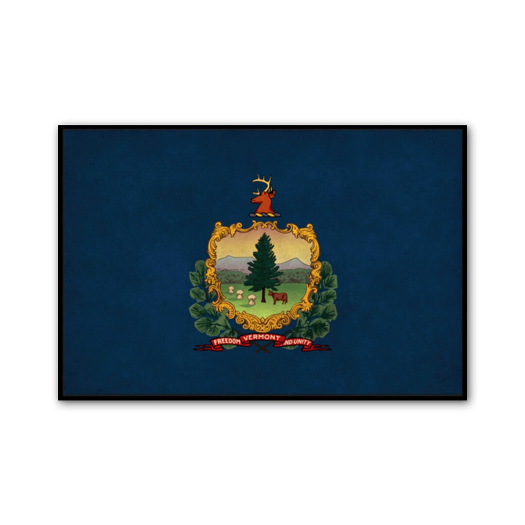 Distressed Vermont Canvas Flag Art Print - Etsy