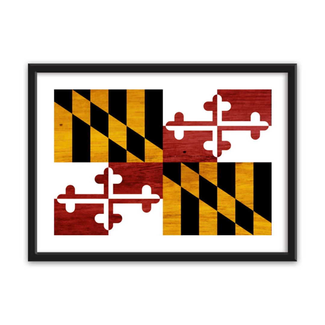 Rustic Maryland Canvas Flag Art Print - Etsy