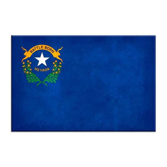 Distressed Nevada Canvas Flag Art Print | Etsy