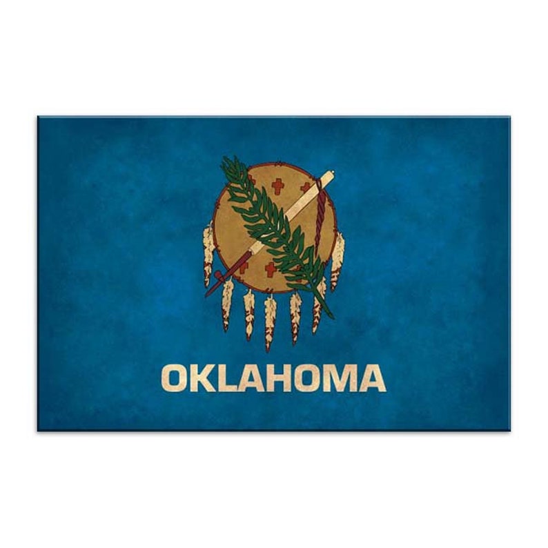 Distressed Oklahoma Canvas Flag Art Print - Etsy