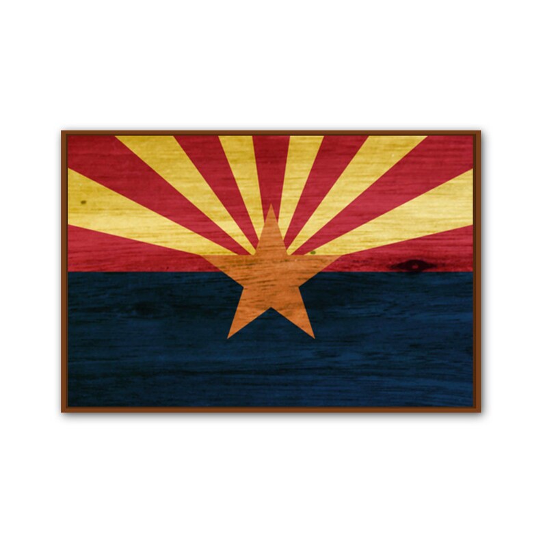 Rustic Arizona Canvas Flag Art Print | Etsy
